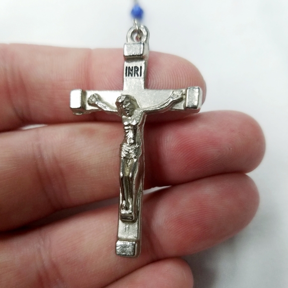 Inri | Jewelry | Vintage Inri Catholic Cross Rosary Bead Necklace ...